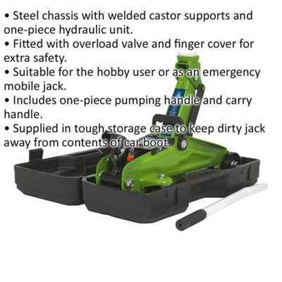 Heavy-Duty Short Chassis Trolley Jack with 2000kg Capacity and 322mm ...