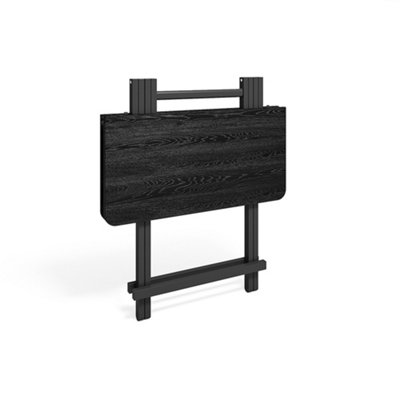 Heavy Duty Square Black Wooden Folding Table with Metal Leg for Indoor ...