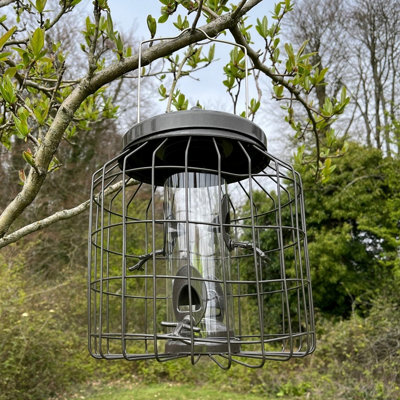 Heavy Duty Squirrel Proof Hanging Bird Seed Feeder Cage