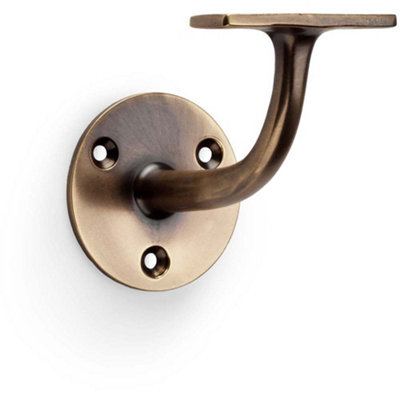 Heavy Duty Stair Handrail Bannister Bracket Arm - Antique Brass 82mm ...