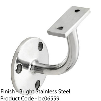 Heavy Duty Stair Handrail Bannister Bracket Arm - Bright Steel 85mm ...