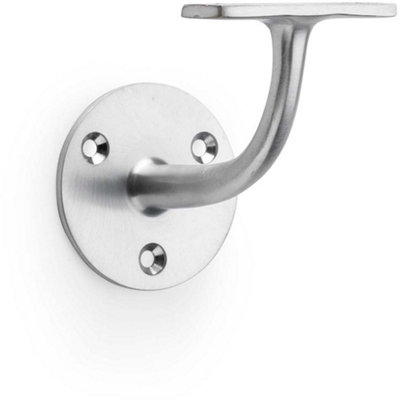 Heavy Duty Stair Handrail Bannister Bracket Arm - Satin Chrome 82mm ...