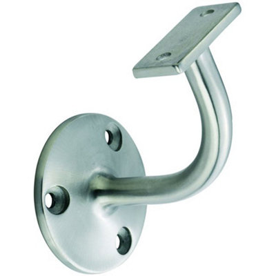 Heavy Duty Stair Handrail Bannister Bracket Arm - Satin Steel 85mm Proj ...