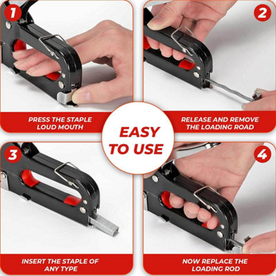 Heavy Duty Staple Stapler Gun for Fabric Furniture Upholstery with 500 ...