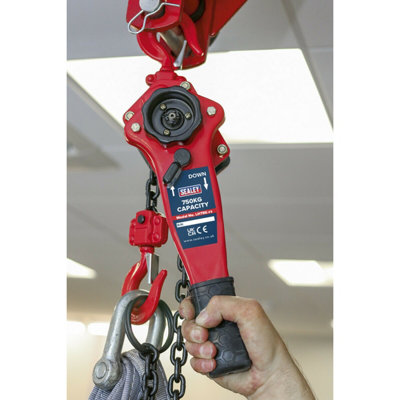 HEAVY DUTY STEEL LEVER HOIST - 750KG CAPACITY WITH 1.5M CHAIN LENGTH ...