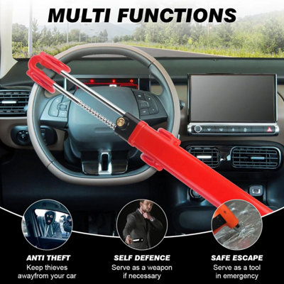 Heavy-Duty Steering Wheel Lock Twin Bar, Adjustable Fit for Cars, SUVs ...
