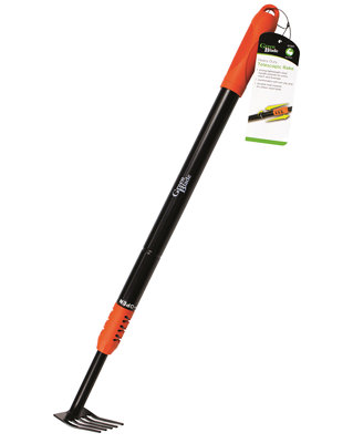 HEAVY DUTY TELESCOPIC RAKE GARDEN TOOL EXTENDABLE GARDENING GRASS WEEDS ...