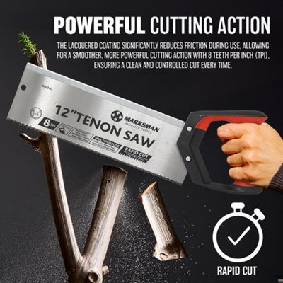 Heavy Duty Tenon Saw 12 Inch Teeth Wood Fine Cut Cutting Timber Diy