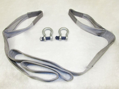 Heavy Duty Tow Strap 12 Ton 3 Metre with Shackles (12T 3M Recovery ...