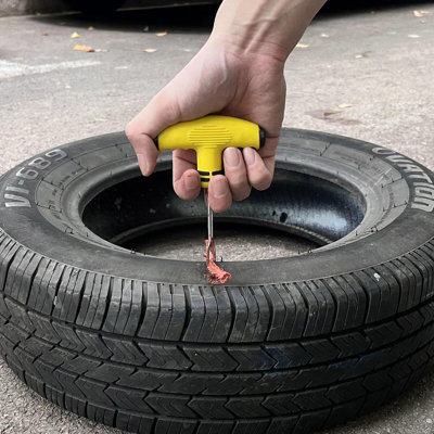 Heavy Duty Tubeless Tyre Puncture Repair Kit with Tools & Case for Car ...