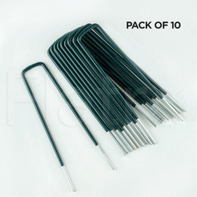 Heavy Duty U-Shaped Ground Pegs for Tents, Tarps & Garden Membranes ...
