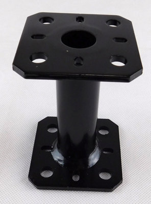 Heavy Duty UNIQUE BLACK Bolt Down BASE POST ELEVATOR Pergola Foot Base 80mm Size: 80x80mm x ...