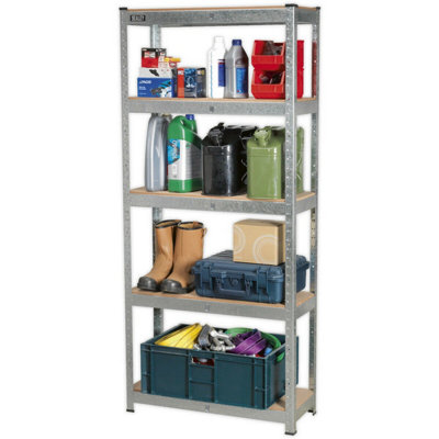 Heavy-Duty Warehouse Racking Unit with 5 Durable MDF Shelves - 150kg ...