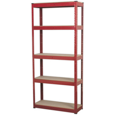Heavy-Duty Warehouse Racking Unit with 5 MDF Shelves - 150kg Capacity Each