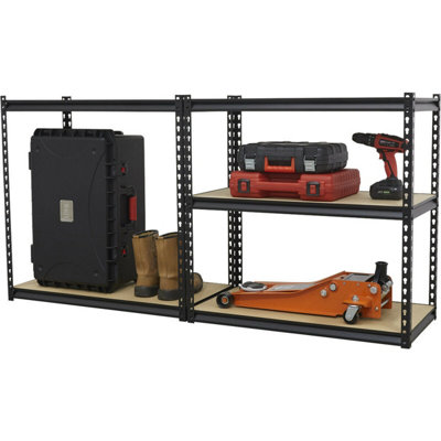 Heavy-Duty Warehouse Racking Unit with 5 MDF Shelves - 340kg Load Capacity
