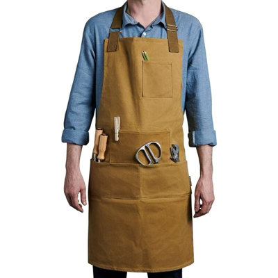 Heavy Duty Water Resistant Waxed Canvas Apron Tool Apron Workshop DIY ...