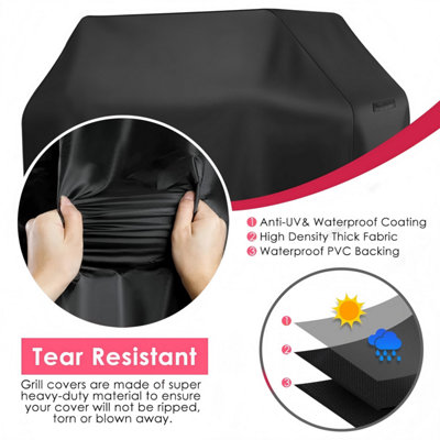 Heavy-Duty Waterproof BBQ Cover, UV & Weather Resistant Wind Fixing ...