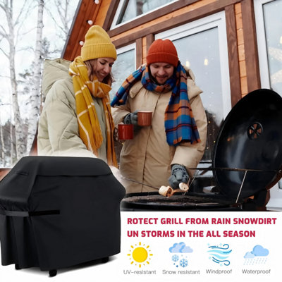 Heavy-Duty Waterproof BBQ Cover, UV & Weather Resistant Wind Fixing ...