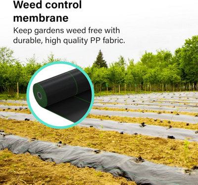Heavy Duty Weed Control Membrane Garden Barrier Fabric Landscaping Woven Roll - 3m x 50m