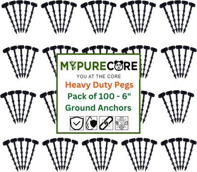 Heavy Duty Weed Control Membrane Pegs - Pack of 100 6 inch