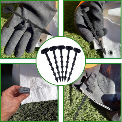 Heavy Duty Weed Control Membrane Pegs - Pack of 100 6 inch