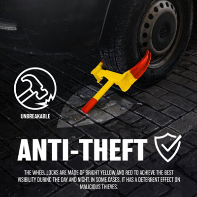 Heavy Duty Wheel Clamp Safety Lock - Adjustable Car Tyre Clamp Claw ...