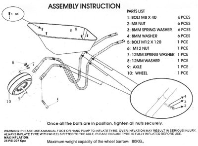 Heavy Duty Wheelbarrow 65l Litre Galvanised Steel Outdoor Wheel Barrow ...