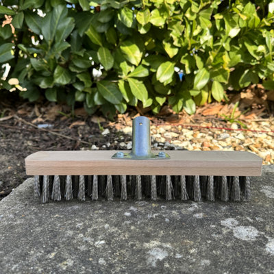 Heavy Duty Wire Broom Deck Scrub Brush Head, Garden Broom with Metal ...