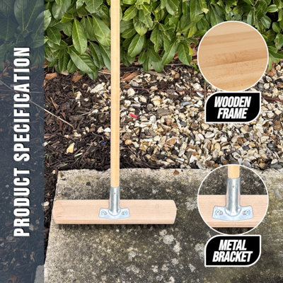 Heavy Duty Wire Broom Deck Scrub Brush Head, Garden Broom with Metal ...