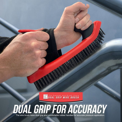 Heavy Duty Wire Brush Dual Grip Strong Wire Scraper Rust Removal Tool