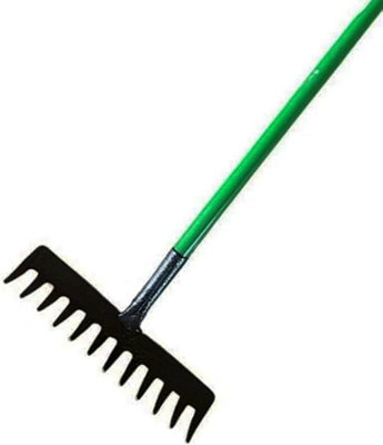 Heavy Teeth 12 Teeth Soil Rake, Carbon Steel Soil Levelling Gardening ...