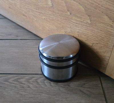 Heavy Weighted Metal Round Door Stop Rubber Base Bumper Stopper ...