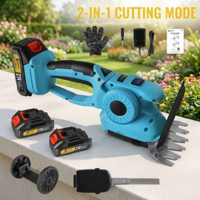 Hedge Trimmer brushless Cordless with 2 Batteries & Charger Lightweight ...
