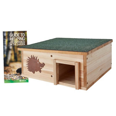 Hedgehog House Wooden Garden Nature Hibernation Box with Waterproof ...