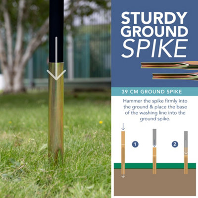 HEFTMAN 4 Arm Rotary Washing Line - Black