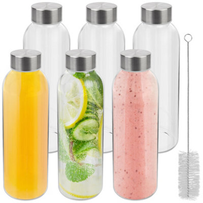 HEFTMAN Clear Glass Bottles 500ml - 6 Pack