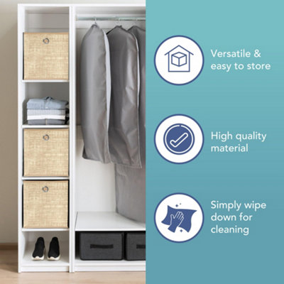 HEFTMAN COLLAPSIBLE STORAGE BOXES - 6 PACK - (30 X 30 X 30CM) - BEIGE