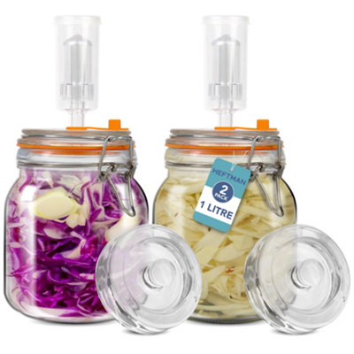 HEFTMAN Fermentation Kit Jars 2 Pack - 1L