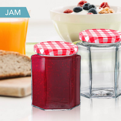 HEFTMAN Hexagonal Jam Jars - 12 Pack