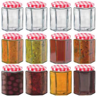 HEFTMAN Hexagonal Jam Jars - 12 Pack