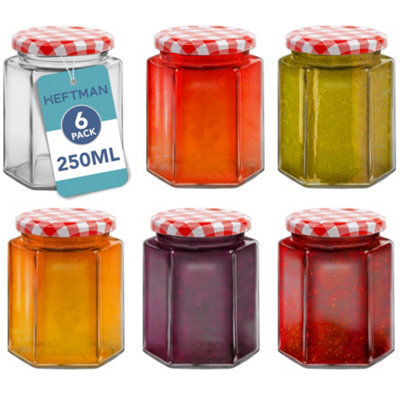 HEFTMAN Hexagonal Jam Jars 250ml - 6 Pack | DIY at B&Q