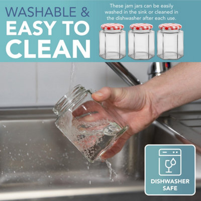 HEFTMAN Hexagonal Jam Jars 480ml - 24 Pack