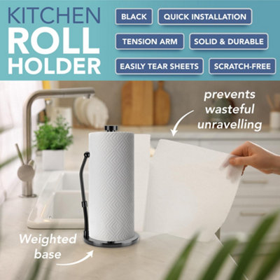 HEFTMAN KITCHEN ROLL HOLDER - BLACK