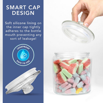 HEFTMAN Storage Glass Jar 1L with Lid