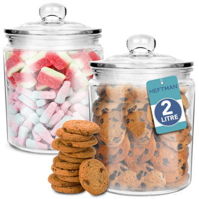 HEFTMAN Storage Glass Jar 2L - 2 Pack