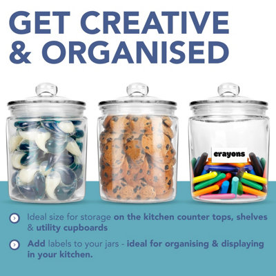 HEFTMAN Storage Glass Jar 2L with Lid