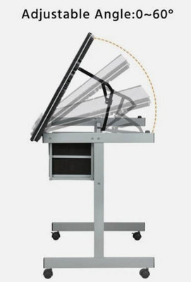 Height Adjustable Drafting Drawing Table for Kids Drawing Desk w ...