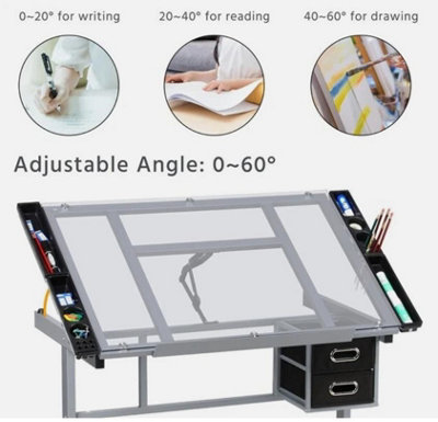 Height Adjustable Drafting Drawing Table for Kids Drawing Desk w ...