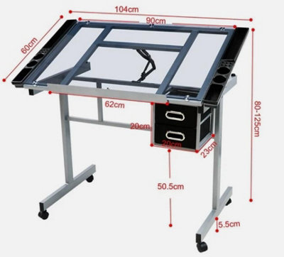 Height Adjustable Drafting Drawing Table for Kids Drawing Desk w ...