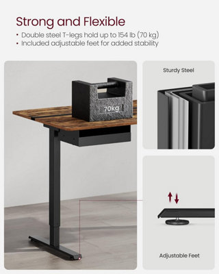 Height Adjustable Electric Standing Desk, 60 x 140 cm Desktop ...